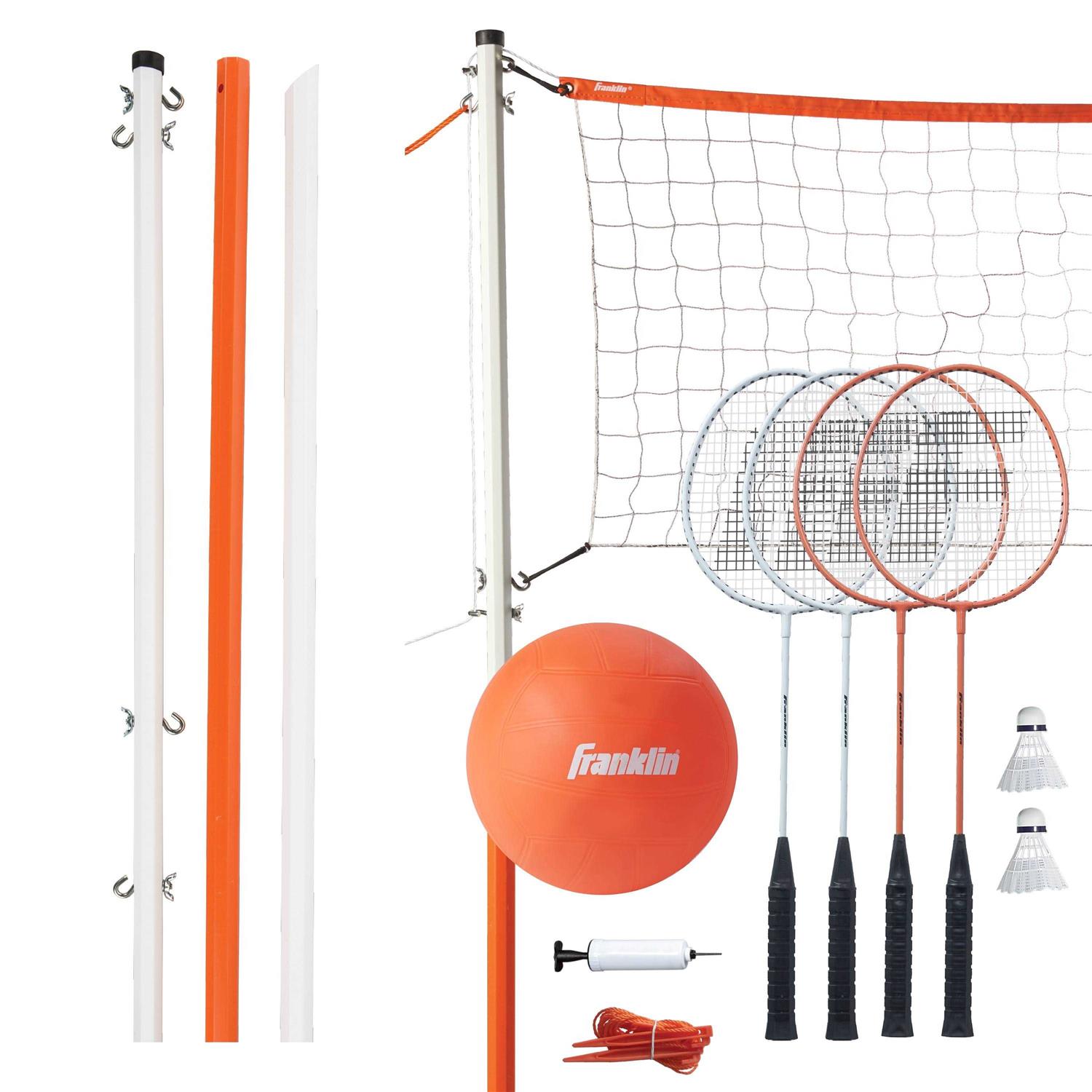 Franklin Sports Starter Badminton Volleyball Set - Sports Supplies ...