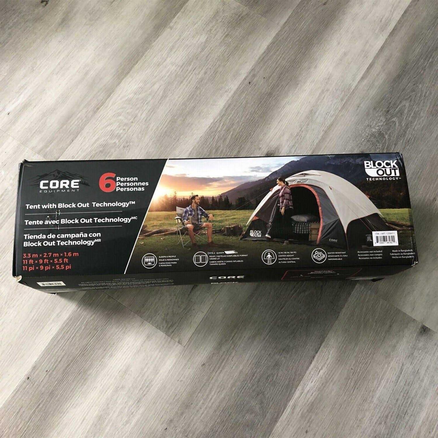 CORE 6 Person Tent With Block Out Technology - Sports Supplies Online Store