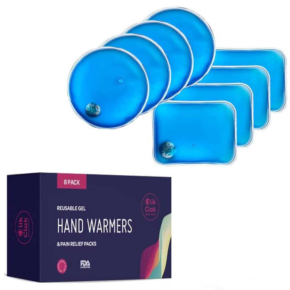Reusable Heat Packs Set of 8 Gel Hand Warmer with Snap to Heat Metal ...
