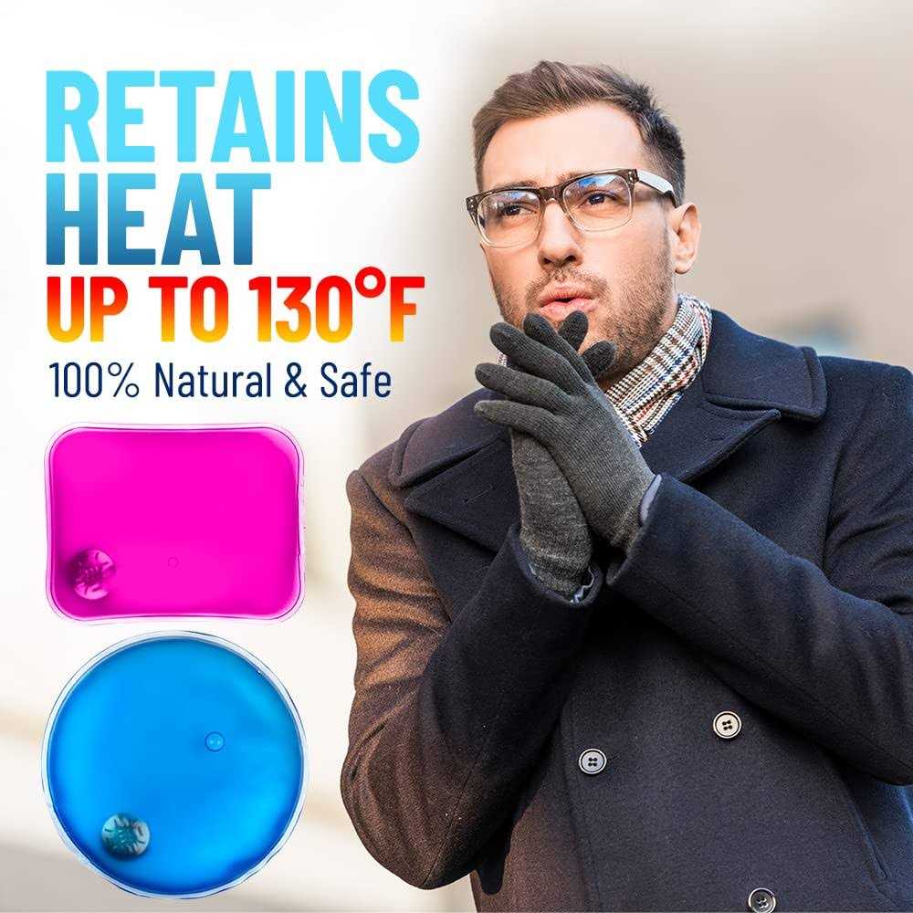 Reusable Heat Packs Set of 8 Gel Hand Warmer with Snap to Heat Metal ...