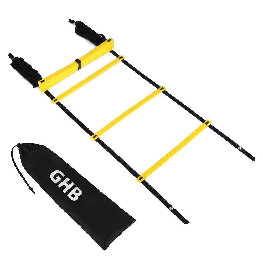 GHB Pro Agility Ladder Agility Training Ladder Speed 12 Rung 20ft with Carrying Bag - Sports ...