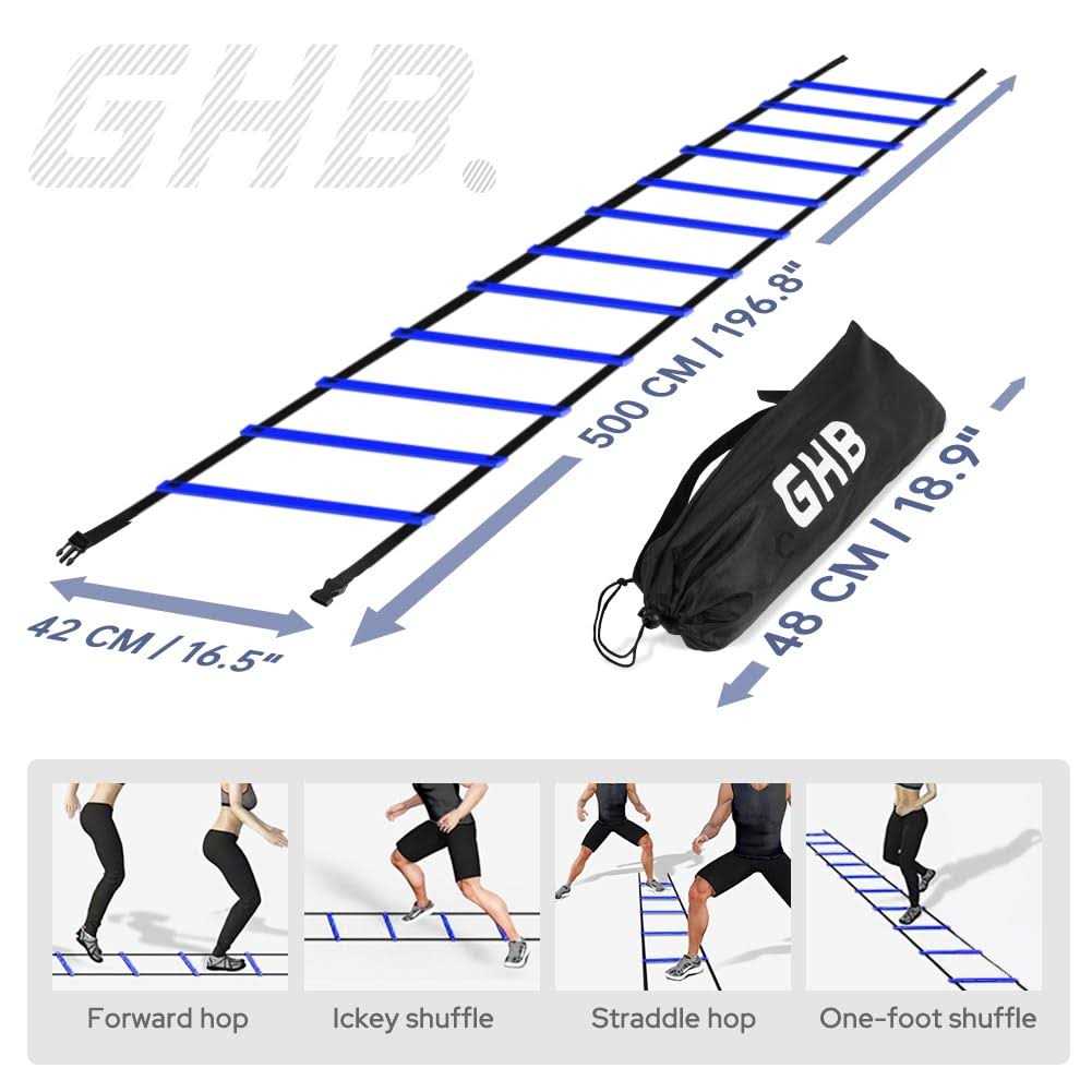 GHB Pro Agility Ladder Agility Training Ladder Speed 12 Rung 20ft with ...