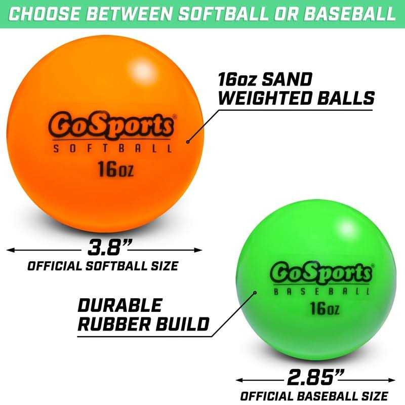 Gosports 3.82 inch Weighted Training Softballs 6 Pack Hitting ...