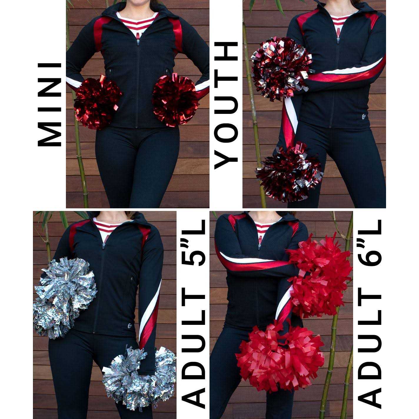 Chassé Metallic Cheerleading Poms Shiny Metallic Cheer Pom with Baton ...