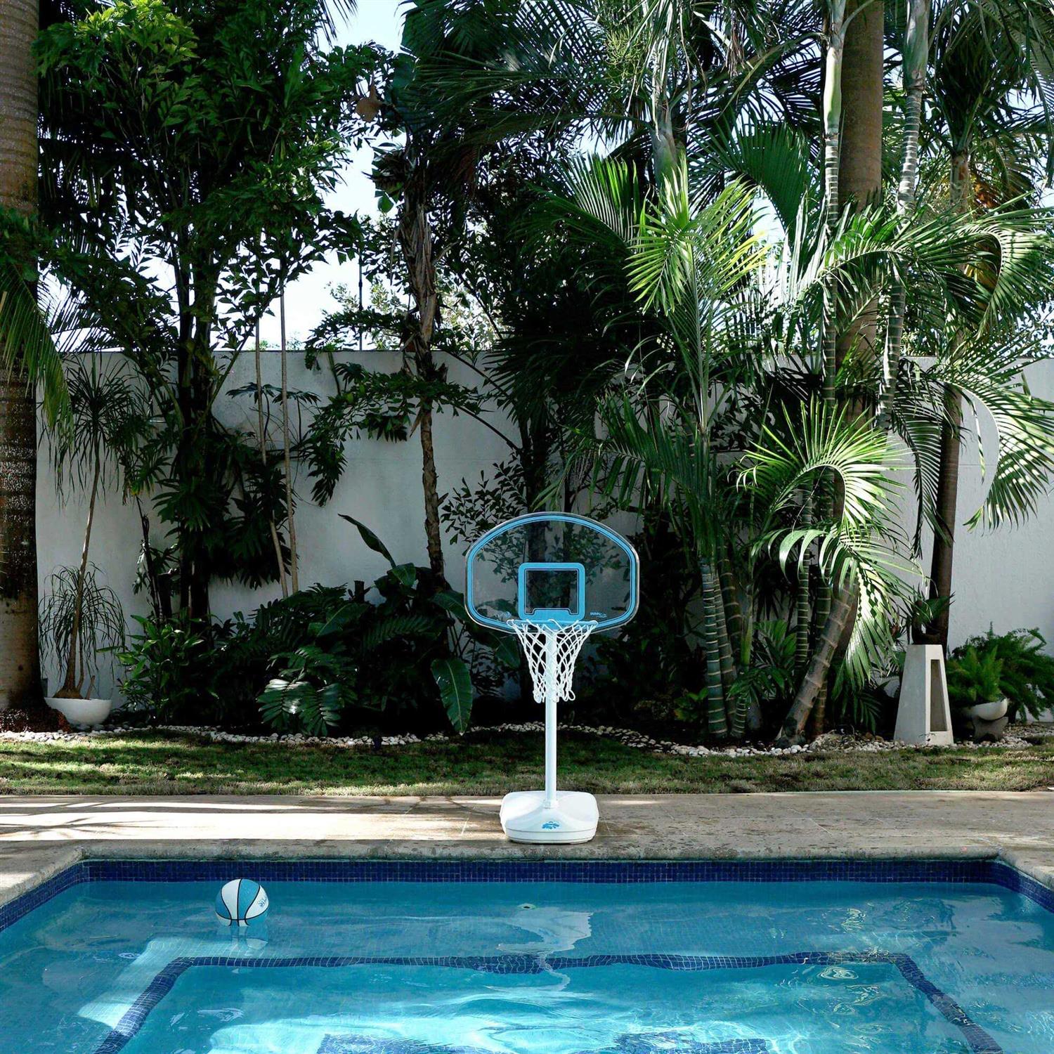 Dunn-Rite Clear Shot Swimming Pool Basketball Hoop w/Ball - Sports ...