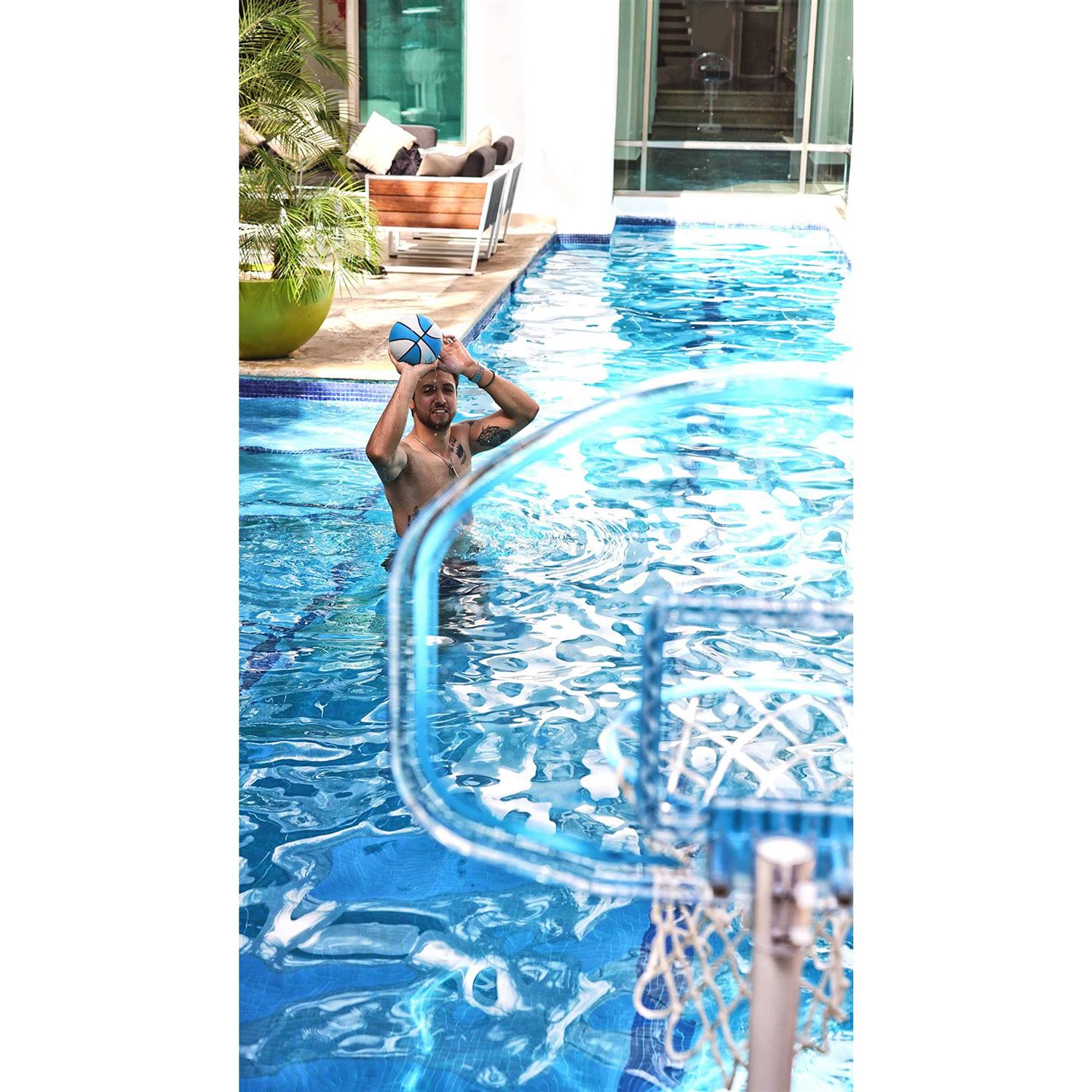 Dunn-Rite Clear Shot Swimming Pool Basketball Hoop w/Ball - Sports ...