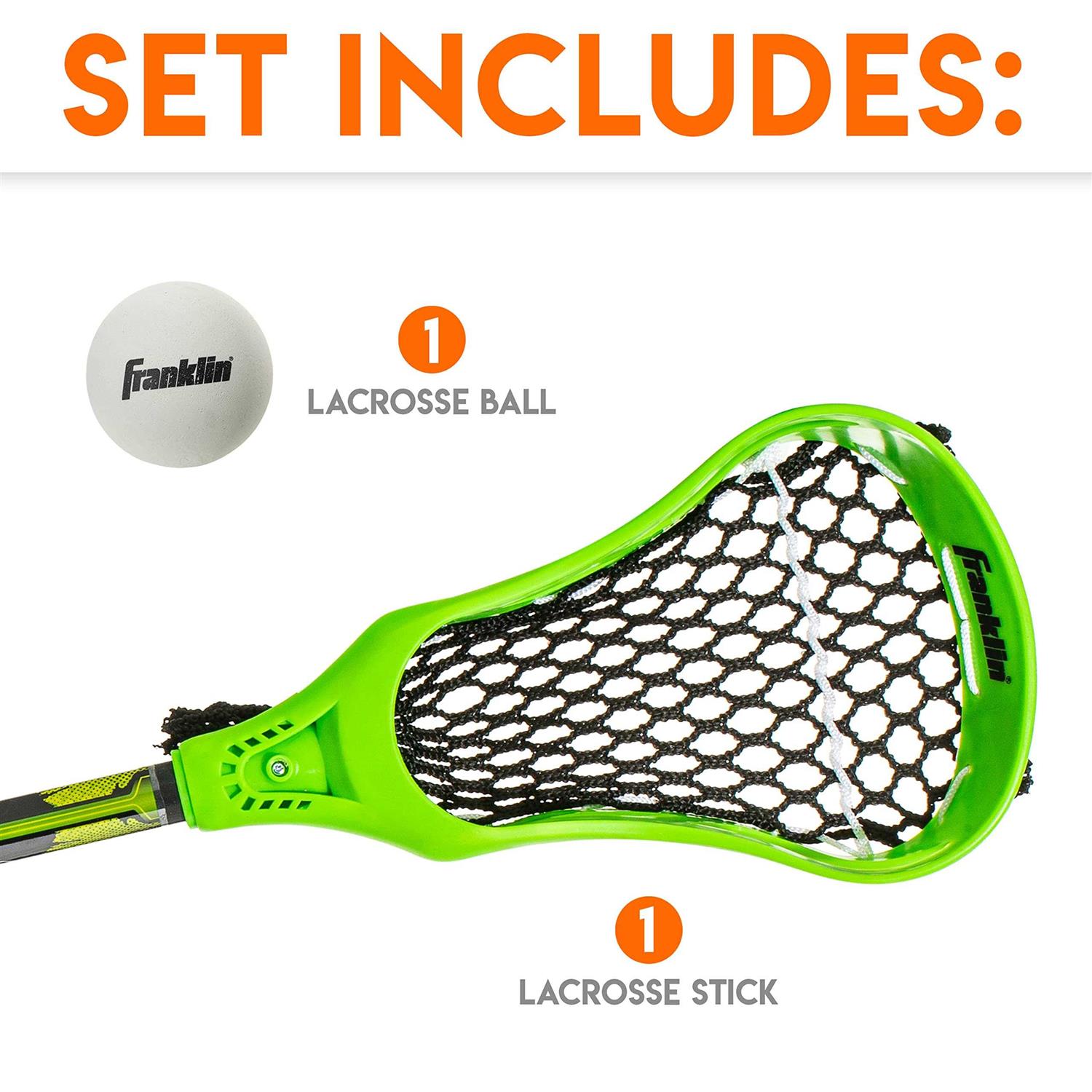 Franklin Sports Youth Lacrosse 2 Stick & Ball Set - Sports Supplies ...