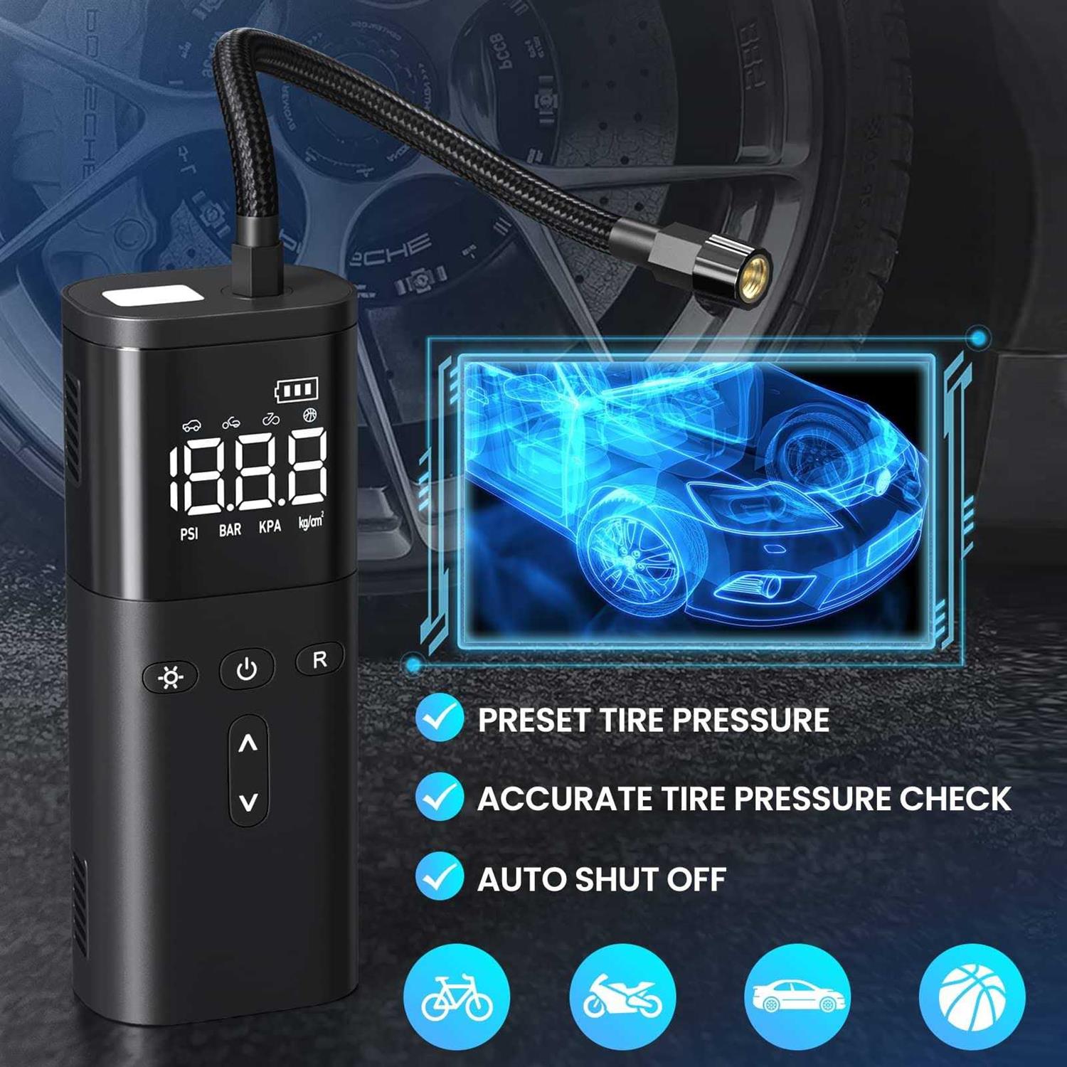 GOXIFACA Tire Inflator Portable Air Compressor 150 PSI Cordlessor Super ...