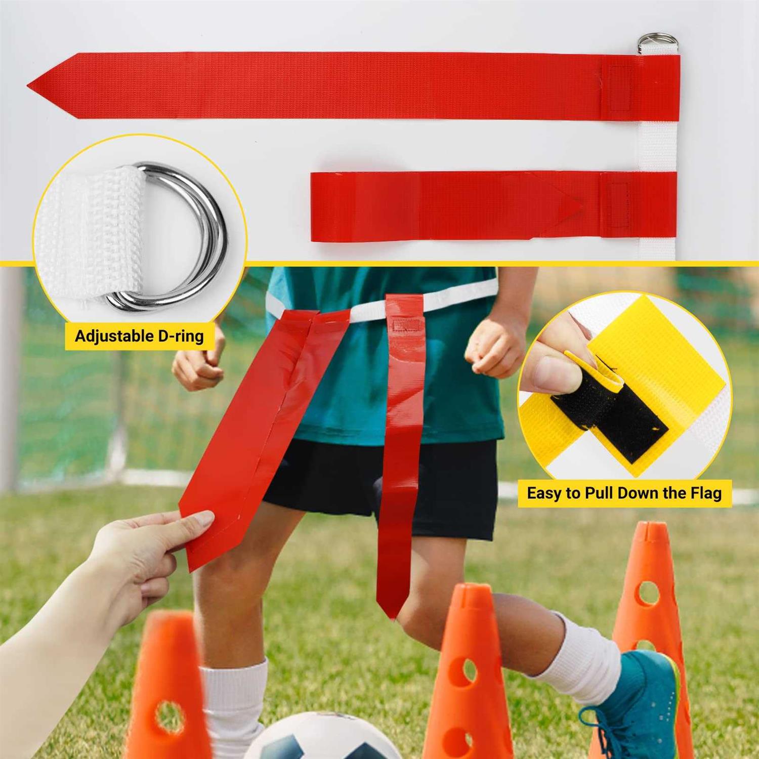 Grednfhat Flag Football Set, 14 Player Flag Football Belts Kit ...