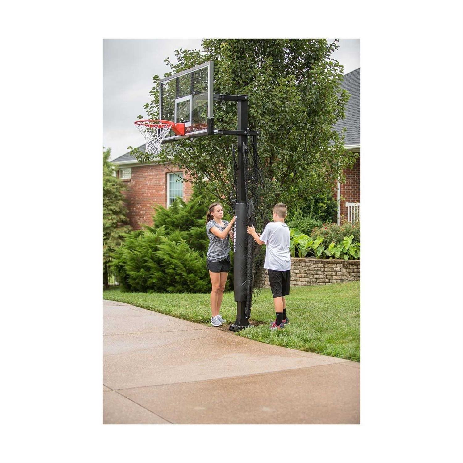 Silverback Basketball Yard Guard Net Rebounder with Foldable Net and ...