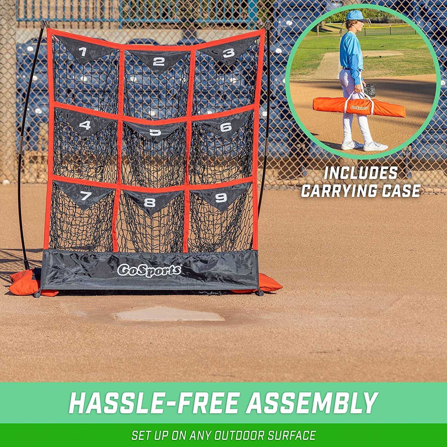 Gosports 9 Pocket Baseball and Softball Pitching Strike Zone Target Net ...