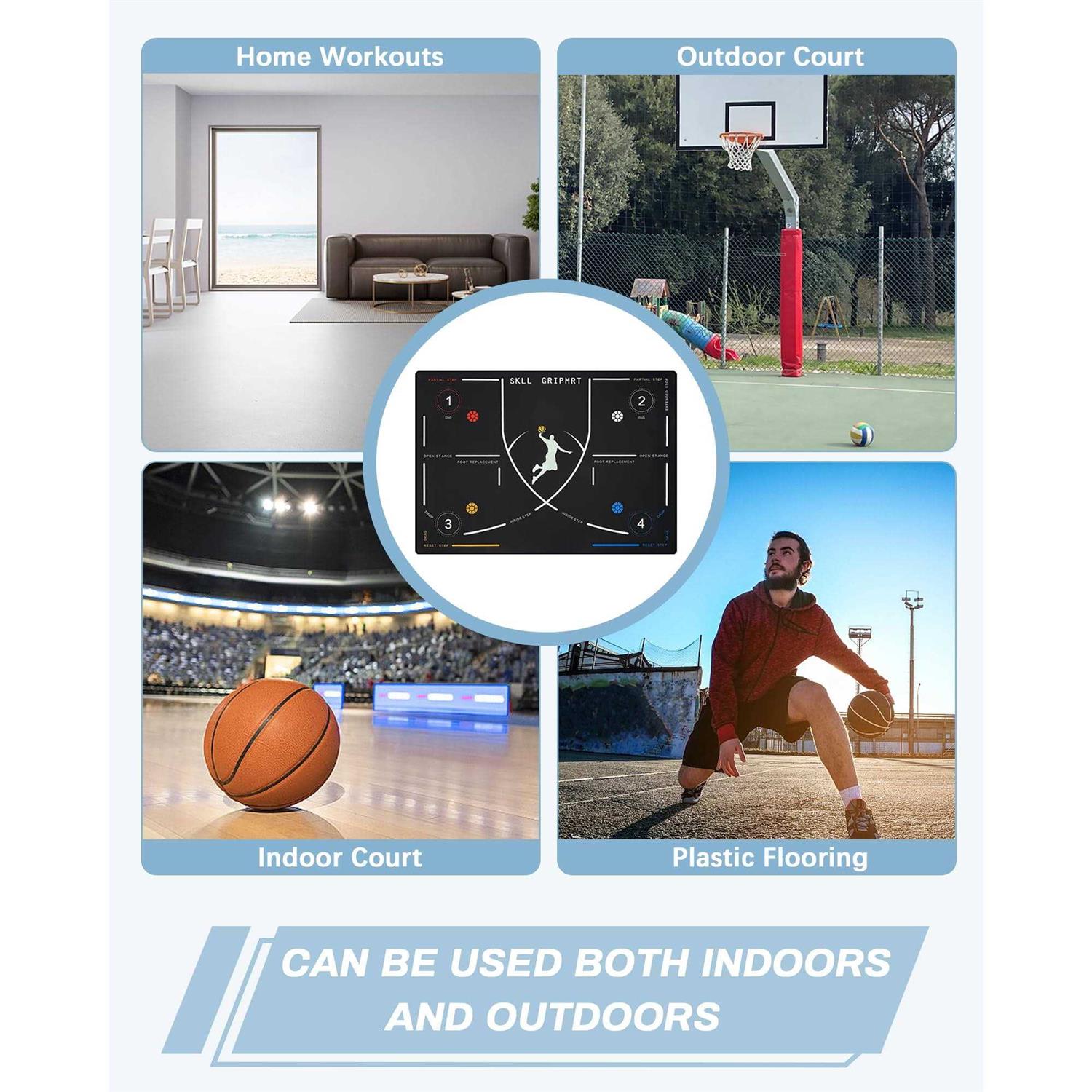 Portable Basketball Footwork Mat Agility Footstep Training Mat ...