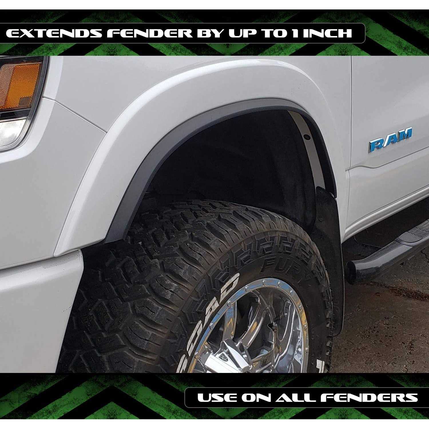 EZ Flares Universal Offroad Flexible Foam Rubber Fender Flares 1-inch ...