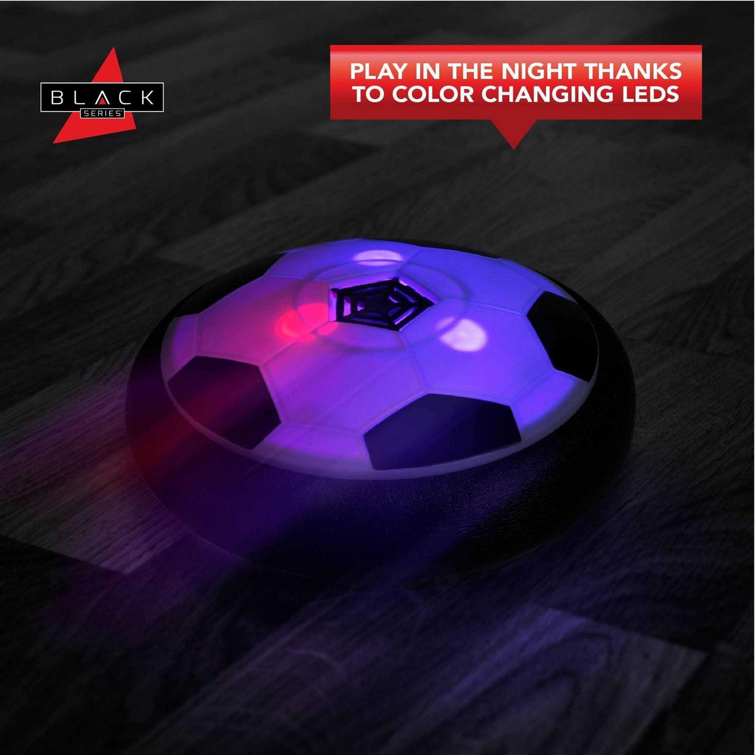The Black Series Hover Air LED Soccer Game Set with 2 Goals Kids Fun ...