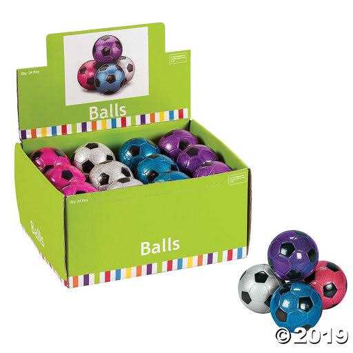 Fun Express Metallic Soccer Ball Handballs - Sports Supplies Online Store