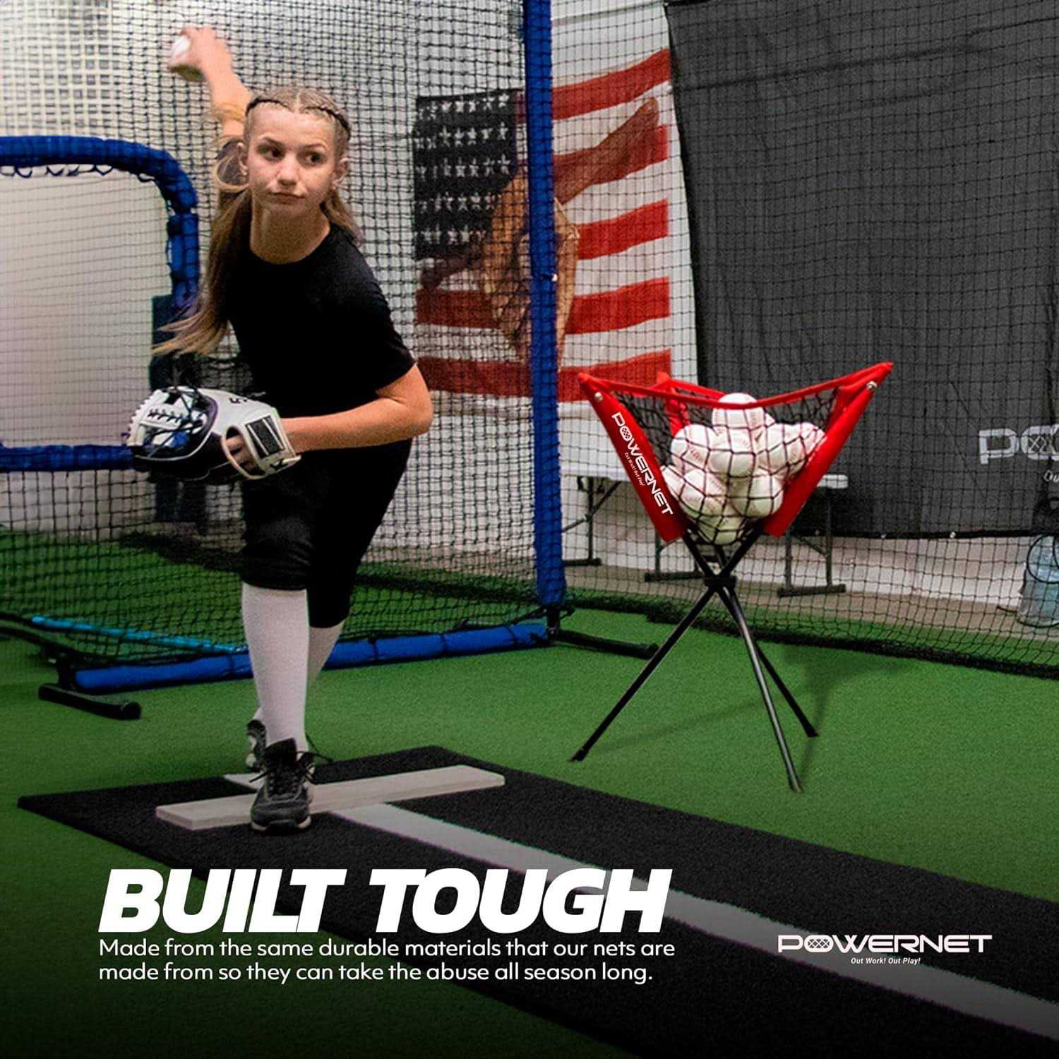 Powernet Baseball Softball Portable Batting Practice Ball Caddy ...