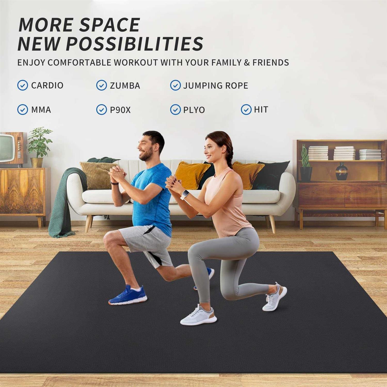 Extra Large Exercise Mat Workout Mats for Home Gym Flooring - Sports ...