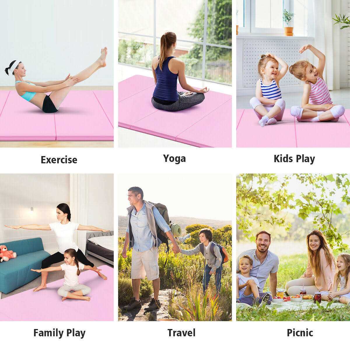 Costway Thick Folding Panel Gymnastics Mat - Sports Supplies Online Store