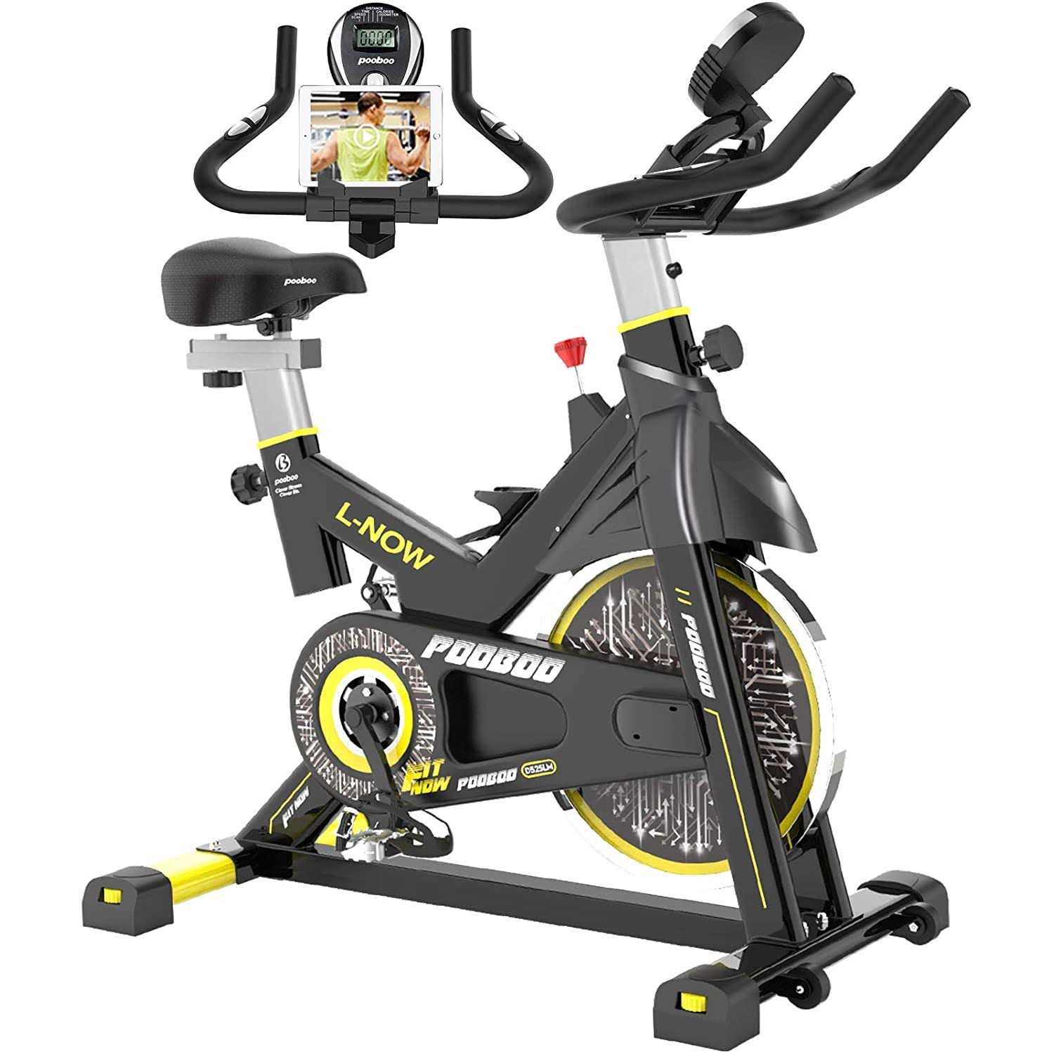 Pooboo Bluetooth Magnetic Exercise Bike Indoor Cycling Bike for Home Cardio Workout Stationary ...