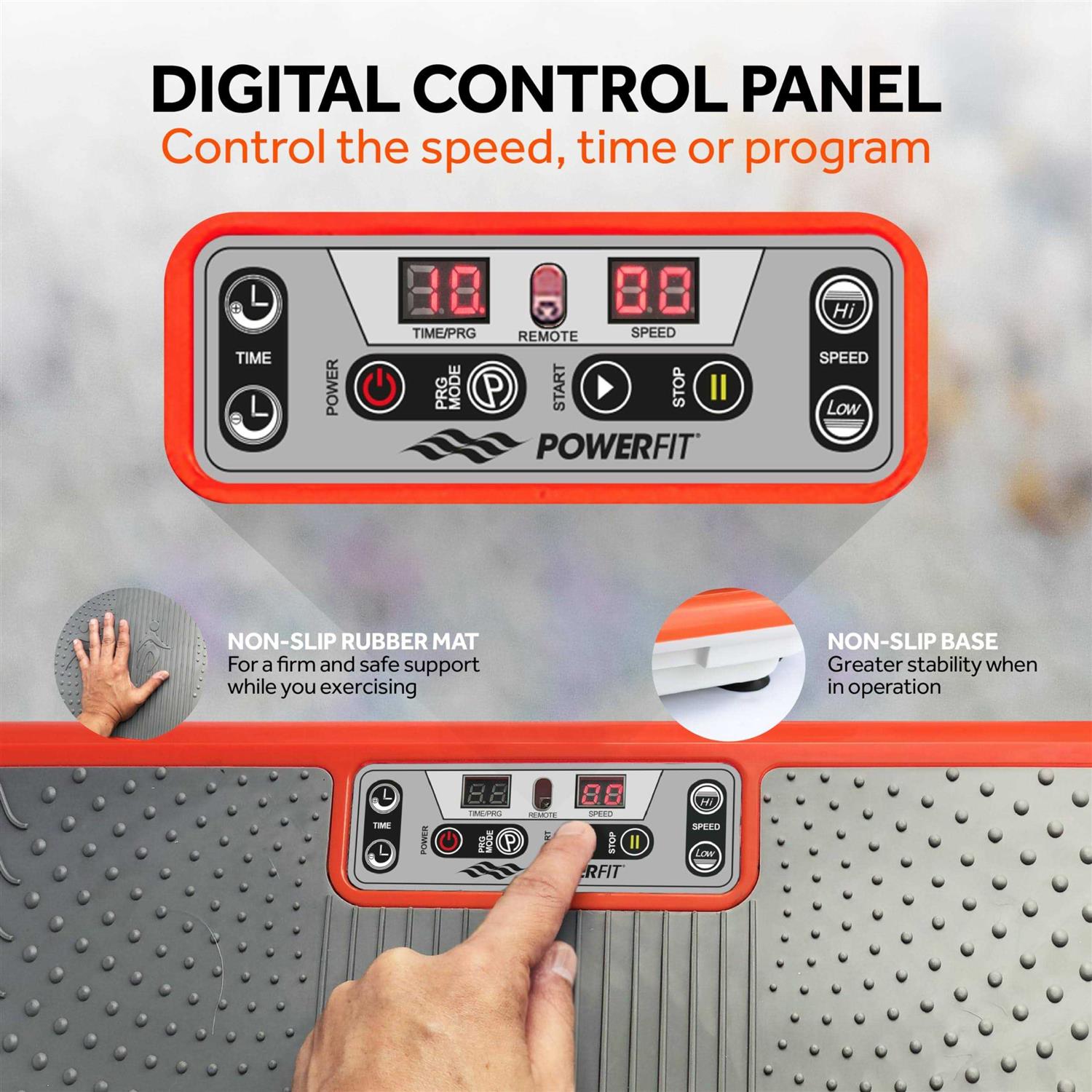 Powerfit Elite Vibration Plate Exercise Machine with Loop Resistance ...