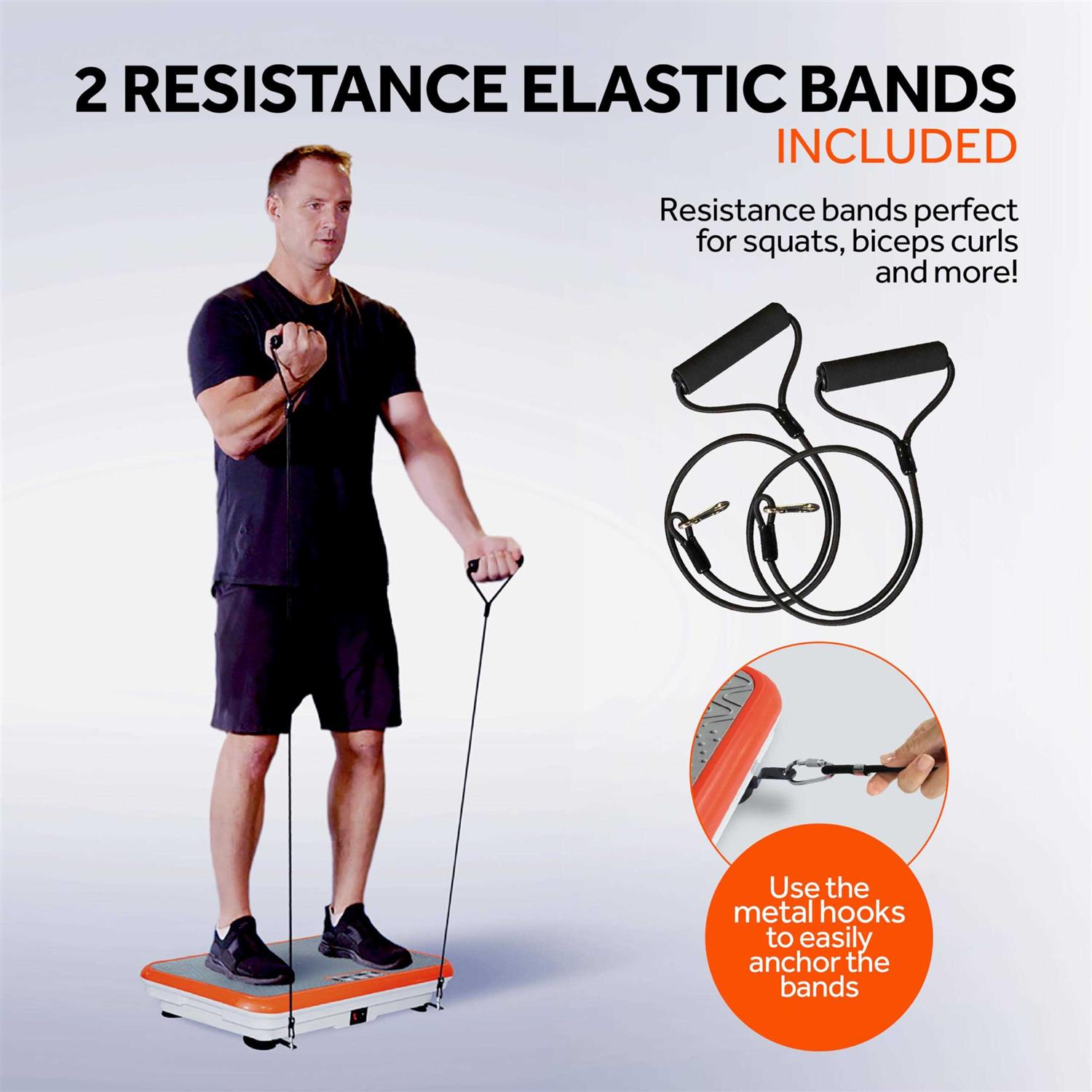 Powerfit Elite Vibration Plate Exercise Machine with Loop Resistance ...